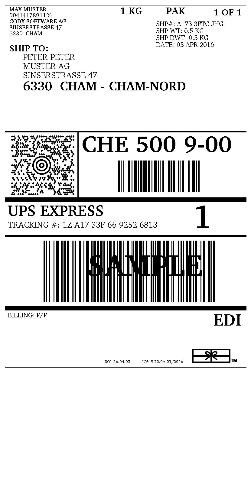 CodX Software AG > CodX PostOffice > KEP-Dienstleister > UPS-Modul